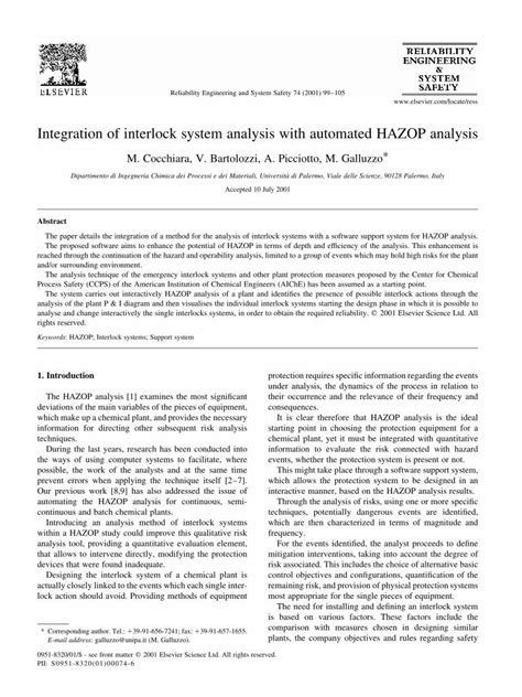 PDF Integration Of Interlock System Analysis With Automated HAZOP