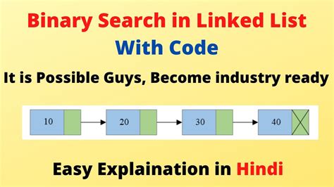 binary search in linked list binary search algorithm full explanation youtube