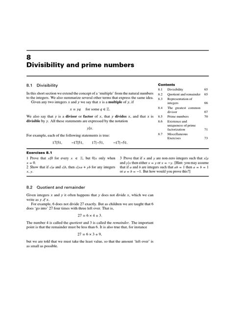 divisibility and prime numbers pdf prime number factorization