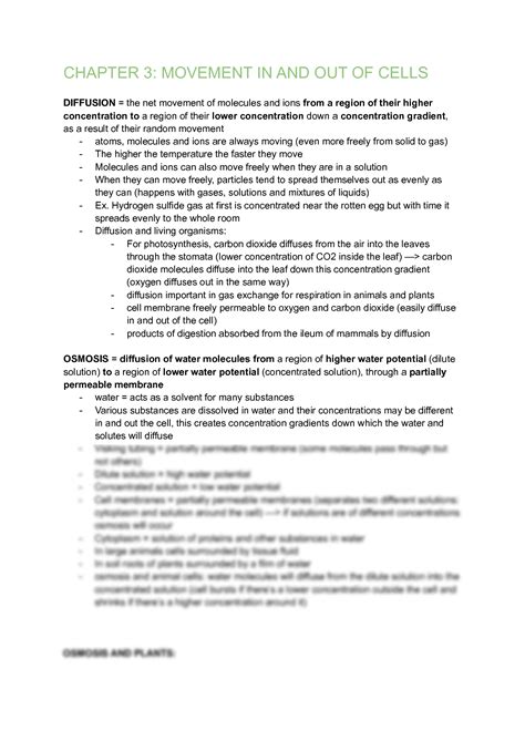 SOLUTION Biology Diffusion Osmosis And Active Transport Studypool