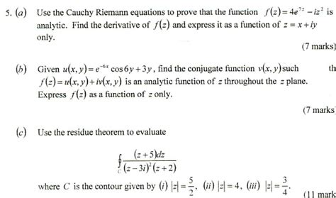 solved a use the cauchy riemann equations to prove that the function f z 4e iz is