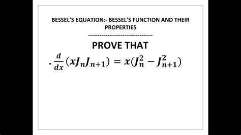 bessel s equation bessel s function and their properties d dx