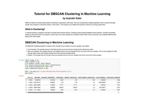 tutorial for dbscan clustering in machine learning ppt