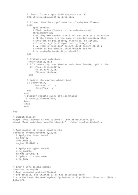 flower pollination algorithm matlab code