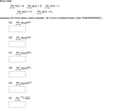 solved given that lim x rightarrow a f x 0 lim x