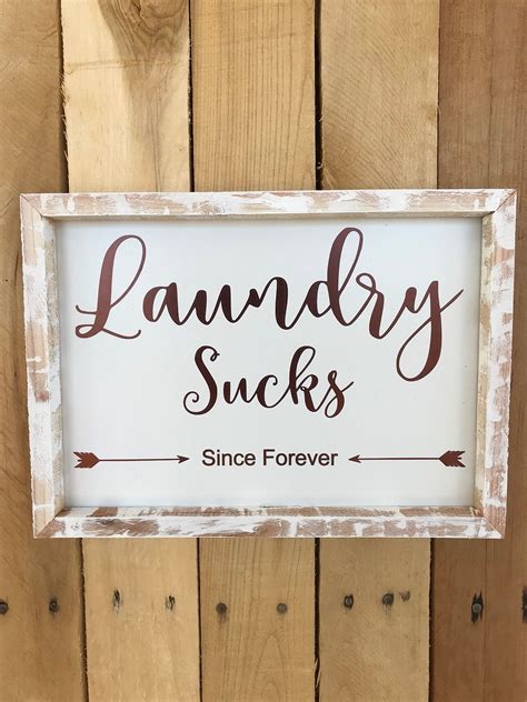 Laundry Sucks Wood Sign Wall Decor Wooden Sign Home Etsy