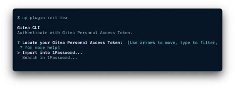 use 1password to authenticate the gitea cli with biometrics 1password developer