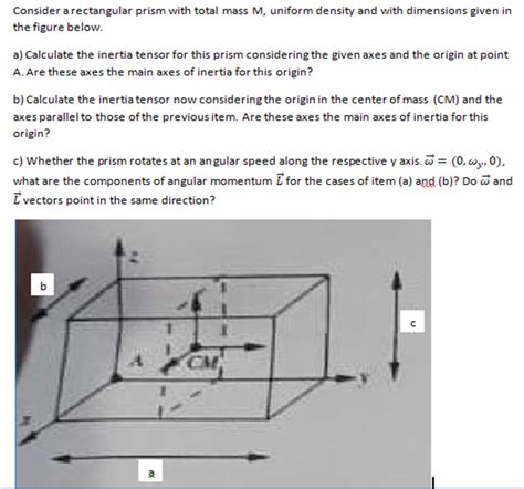 solved consider a rectangular prism with total mass m