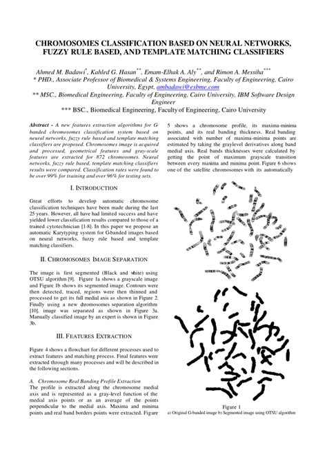pdf chromosomes classification based on neural networks fuzzy rule based and template