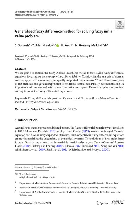 pdf generalized fuzzy difference method for solving fuzzy initial value problem