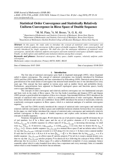 pdf statistical order convergence and statistically relatively uniform convergence in riesz