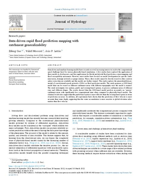 data driven rapid flood prediction mapping with catchmen 2022 journal of hyd pdf