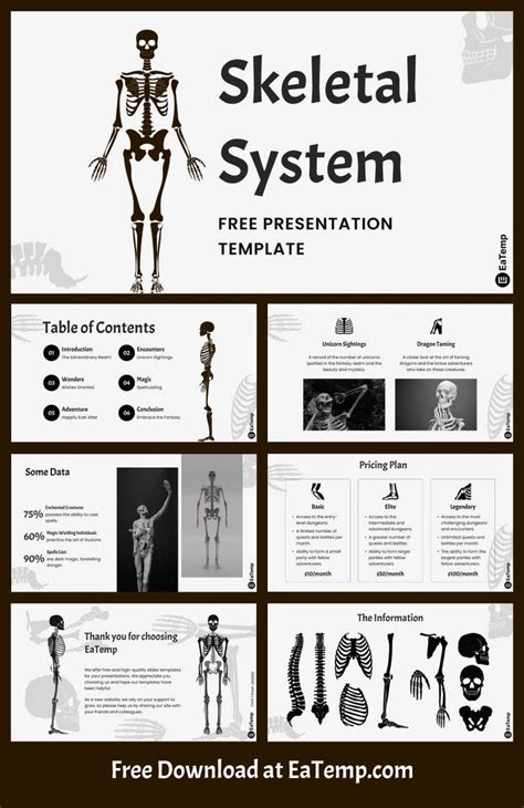 Skeletal System PowerPoint Template EaTemp Slides For Life In 2024