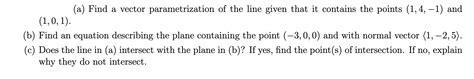 solved a find a vector parametrization of the line given