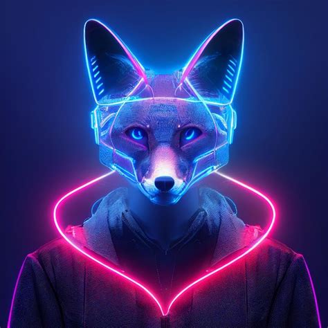 Premium Photo Futurist Robotic Red Fox Avatar Photomontage
