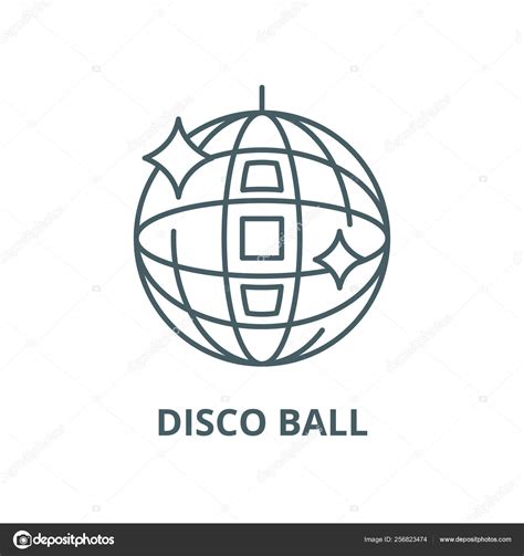 Disco Ball Line Icon Vector Disco Ball Outline Sign Concept Symbol