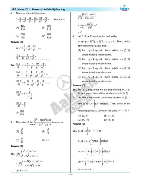 JEE Main 2022 June 29 Shift 2 Maths Question Paper With Solutions
