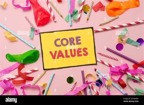 Text Showing Inspiration Core Values Business Showcase Principles