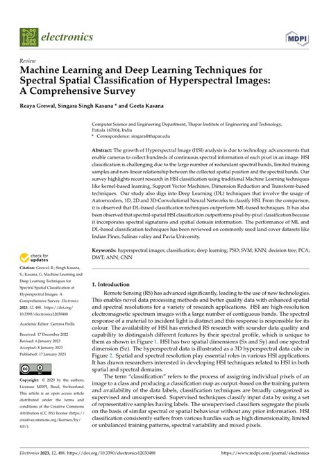 pdf machine learning and deep learning techniques for spectral spatial classification of