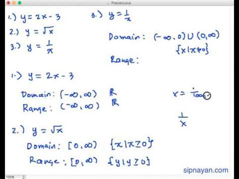 Domain And Range Pre Calc