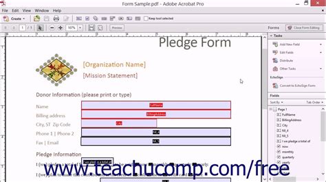 creating text fields adobe acrobat xi training tutorial course youtube