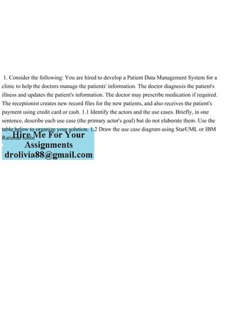 1 Consider The Following You Are Hired To Develop A Pdf