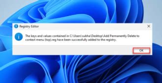 Add Permanently Delete To Context Menu On Windows