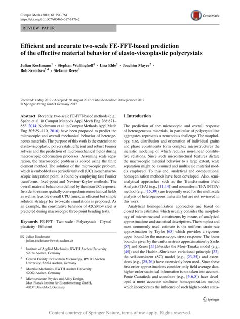 efficient and accurate two scale fe fft based prediction of the effective material behavior of