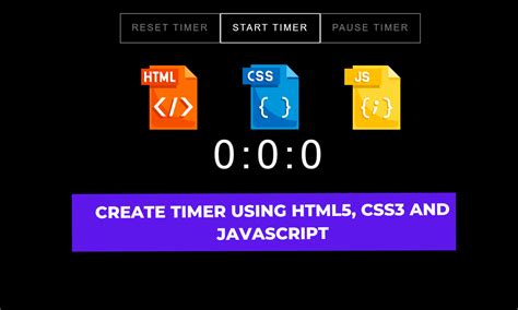 create timer using html5 css3 and javascript source code