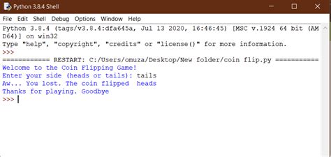 how to write a coin flipping program on python with pictures