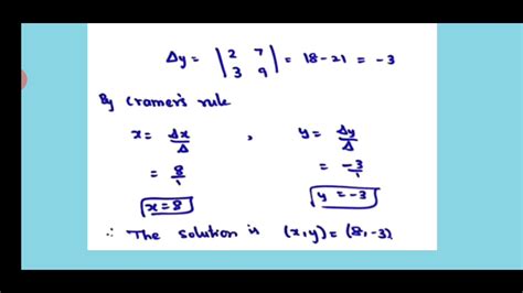 solving non homogeneous linear equations by cramer s rule youtube