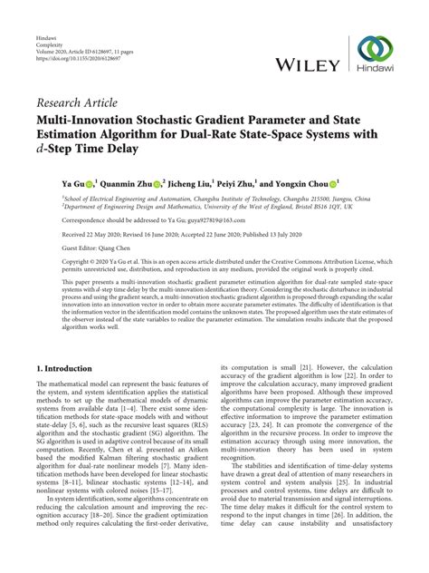 pdf multi innovation stochastic gradient parameter and state estimation algorithm for dual