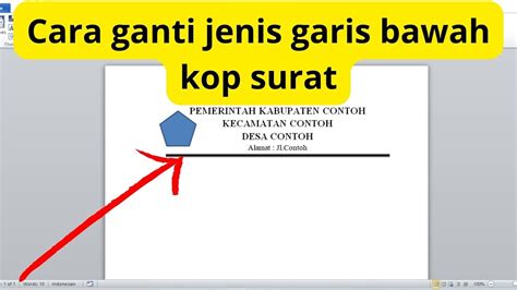 Cara Ganti Janis Garis Bawah Kop Surat Di Word Dengan Mudah YouTube