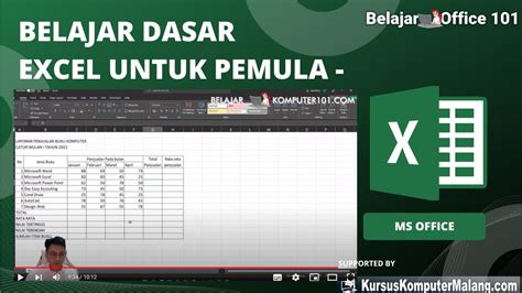 Tutorial Excel Untuk Pemula Belajar Dasar Microsoft Excel Untuk