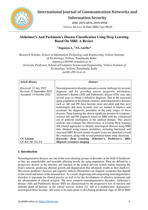 pdf alzheimer s and parkinson s disease classification using deep learning based on mri a review