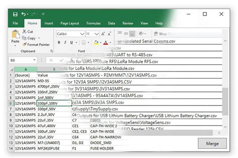 merge csv files windows