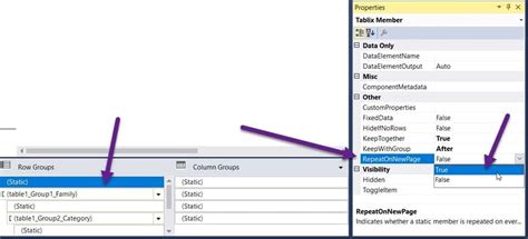 how to add repeating header rows within a ssrs matrix ask garth