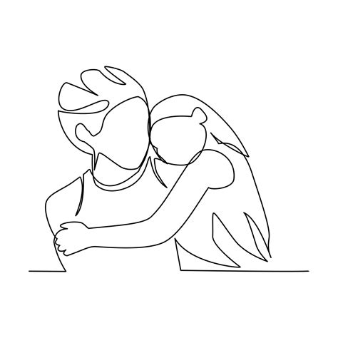 ilustración de vector de madre e hija dibujada en estilo de arte de