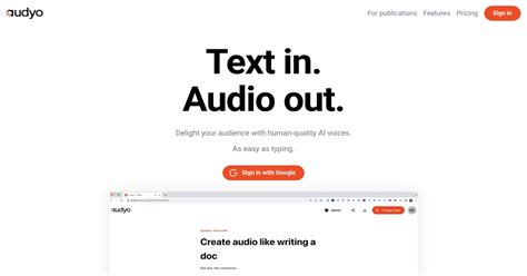 unlock the power of voice transforming text into captivating audio with audyo