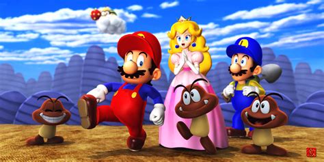 Mario And Goomba And Peach By Gekimura On Deviantart
