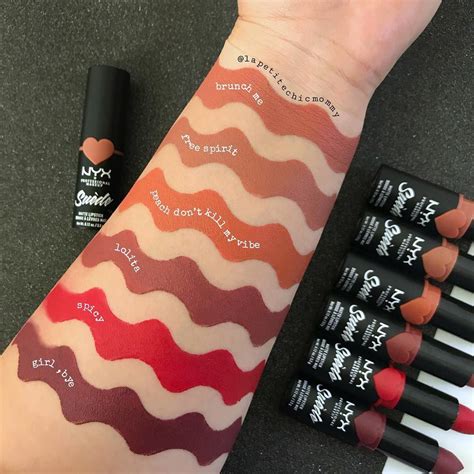 Swatched Some Nyxcosmetics Suede Matte Lipsticks That Im Currently Loving The Formula Is