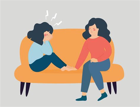 Mujer Consolando A Su Mejor Amiga La Madre Consuela A Su Hija