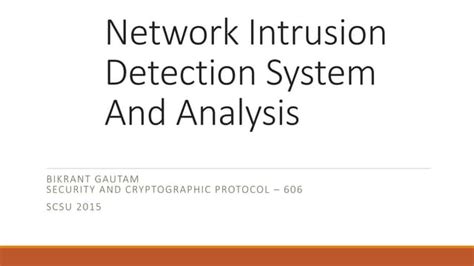 network intrusion detection system and analysis ppt