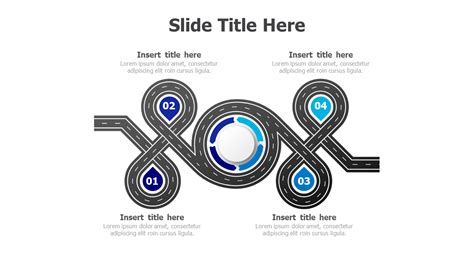 4 Points Roadmap Infographic Inforgraphics Slides