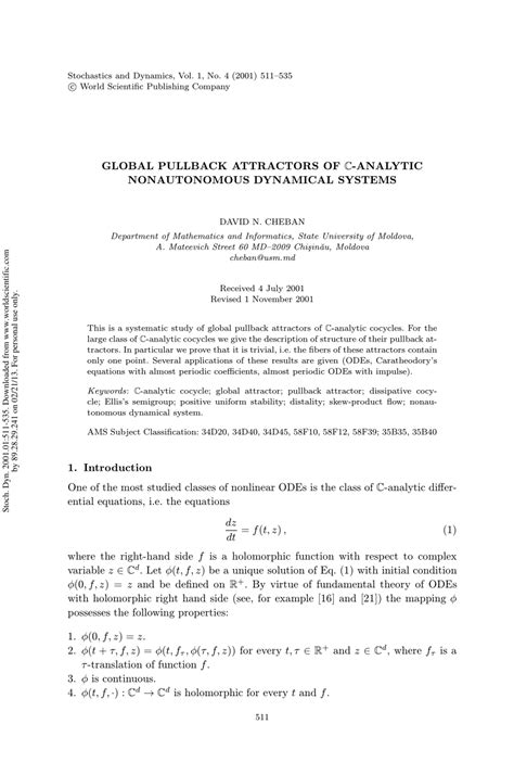 pdf global pullback attractors of c analytic nonautonomous dynamical systems