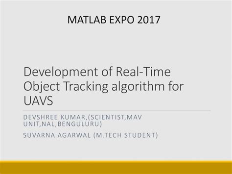 pdf development of real time object tracking algorithm for · pdf filedevelopment of real time