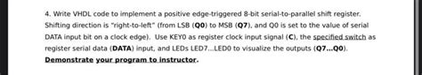 solved 1 write vhdl code to implement the functionality of