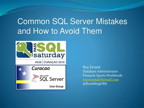 common sql server mistakes and how to avoid them ppt download
