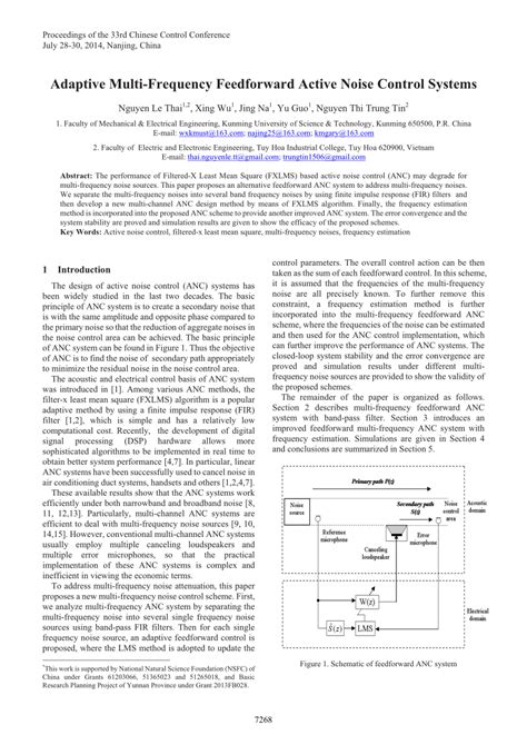 pdf adaptive multi frequency feedforward active noise control systems
