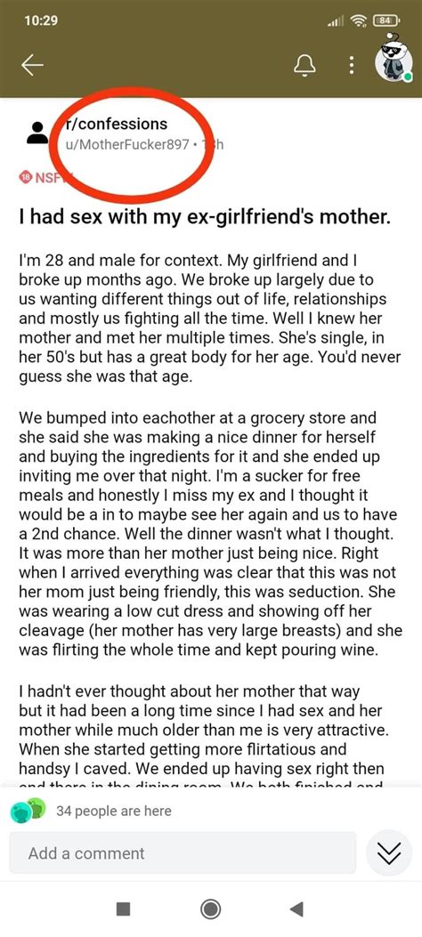Confessions I Had Sex With My Ex Girlfriends Mother Im 28 And Male For Context My